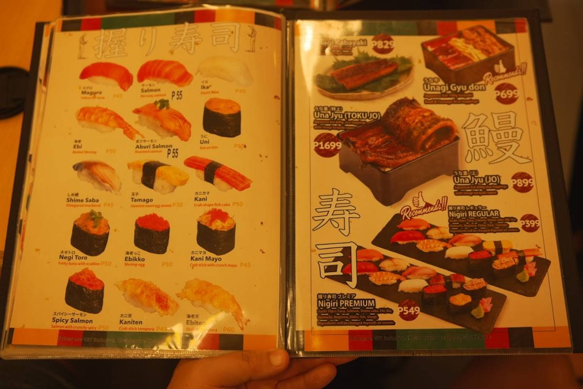 Menu at Yakiniku Kenshin Japanese Restaurant, Makati