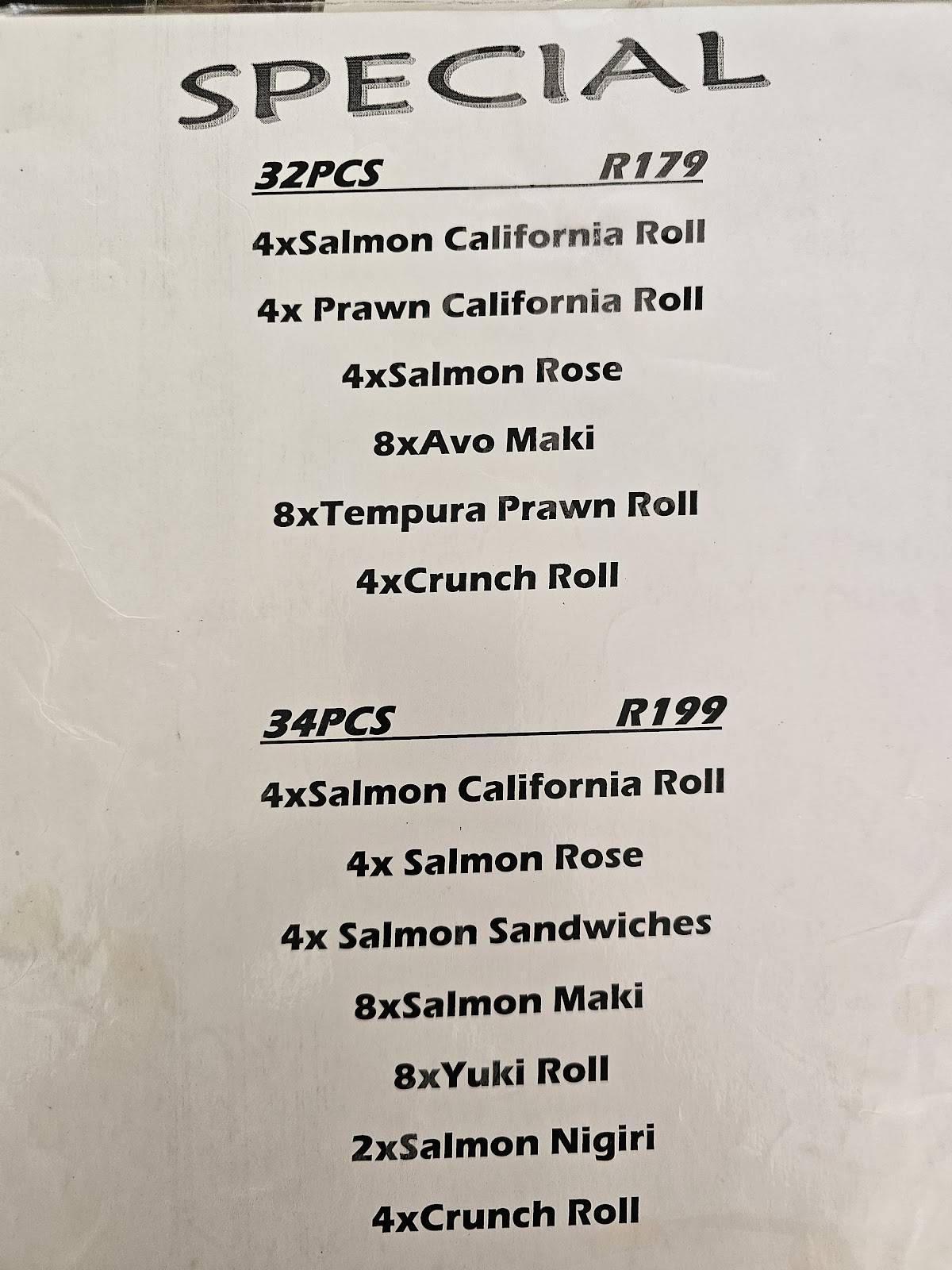 Menu at Yuki Sushi & Asian Cuisine Brackenfell restaurant, Cape Town ...