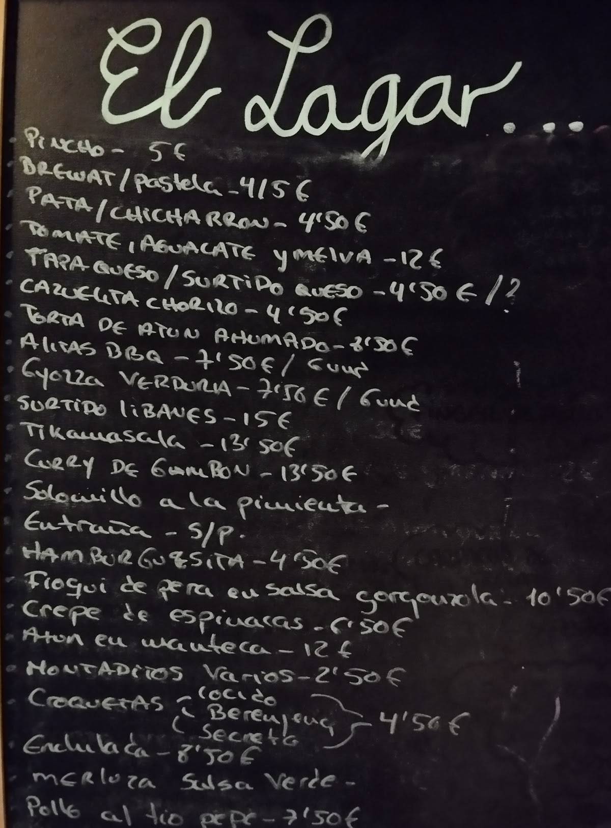 Carta de Restaurante El Lagar, Palmones