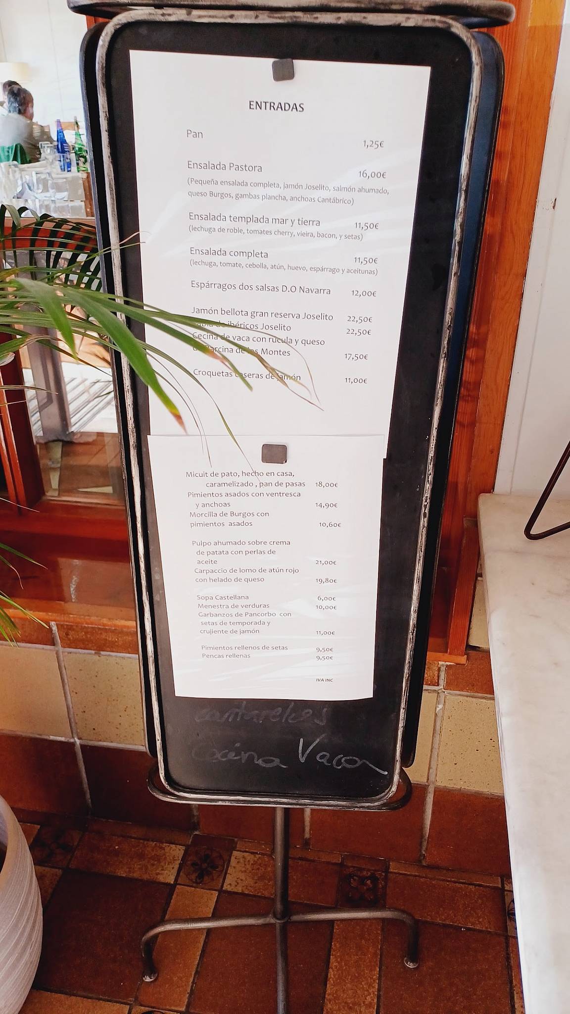 Carta de Restaurante Monumento al Pastor, Ameyugo, Ctra. Madrid-Irún