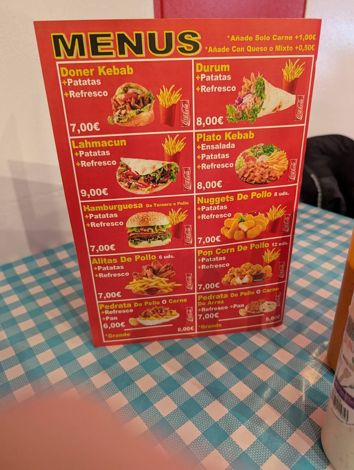 Carta de Restaurante Varona Cafetería, Bilbao