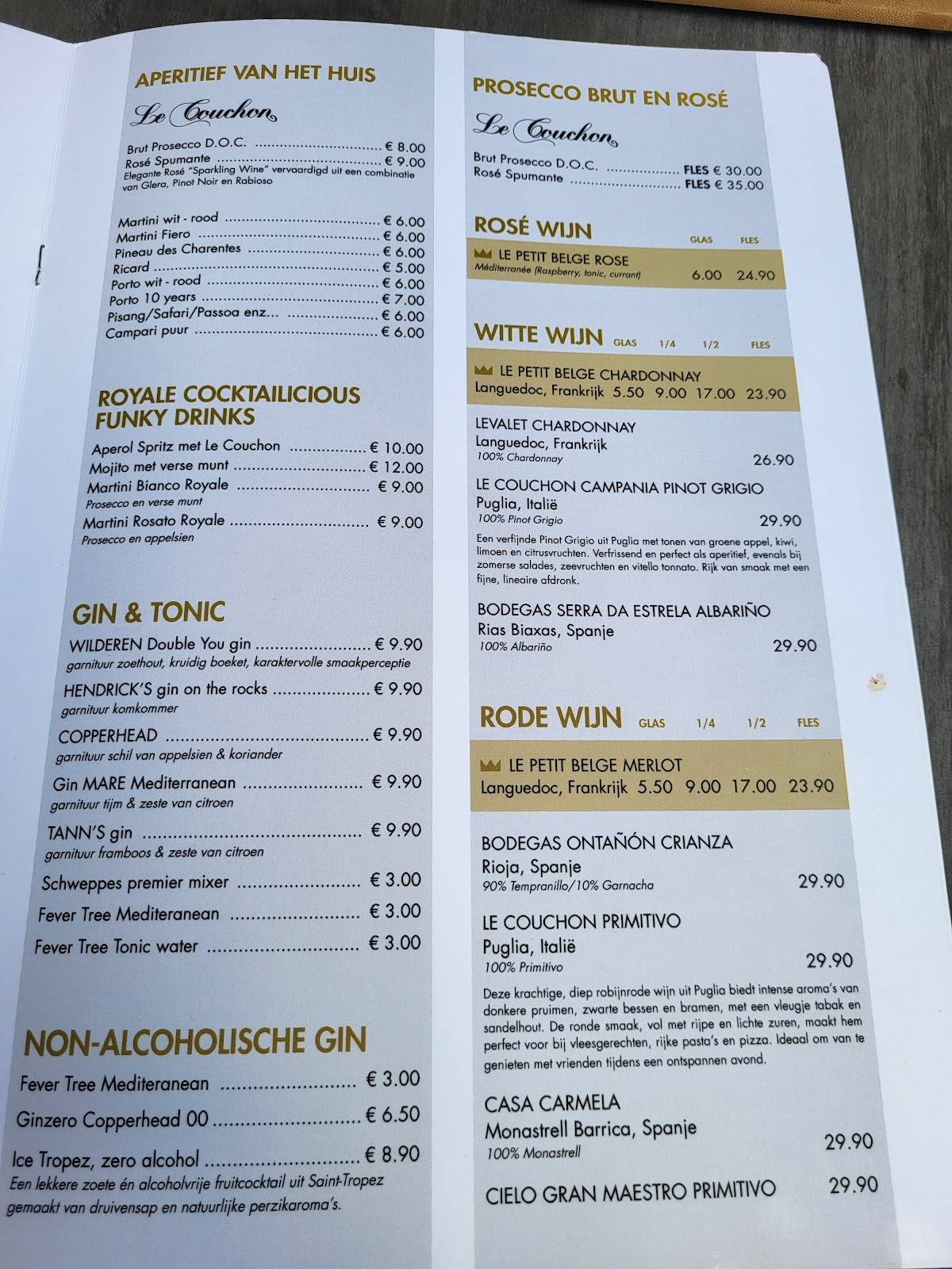 Menu at Resto Café Agora, Leuven