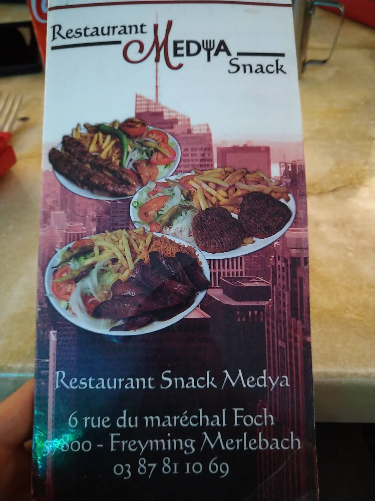 Menu au Resto Snack Medya (KEBABERIE SARL) fast food, Freyming-Merlebach