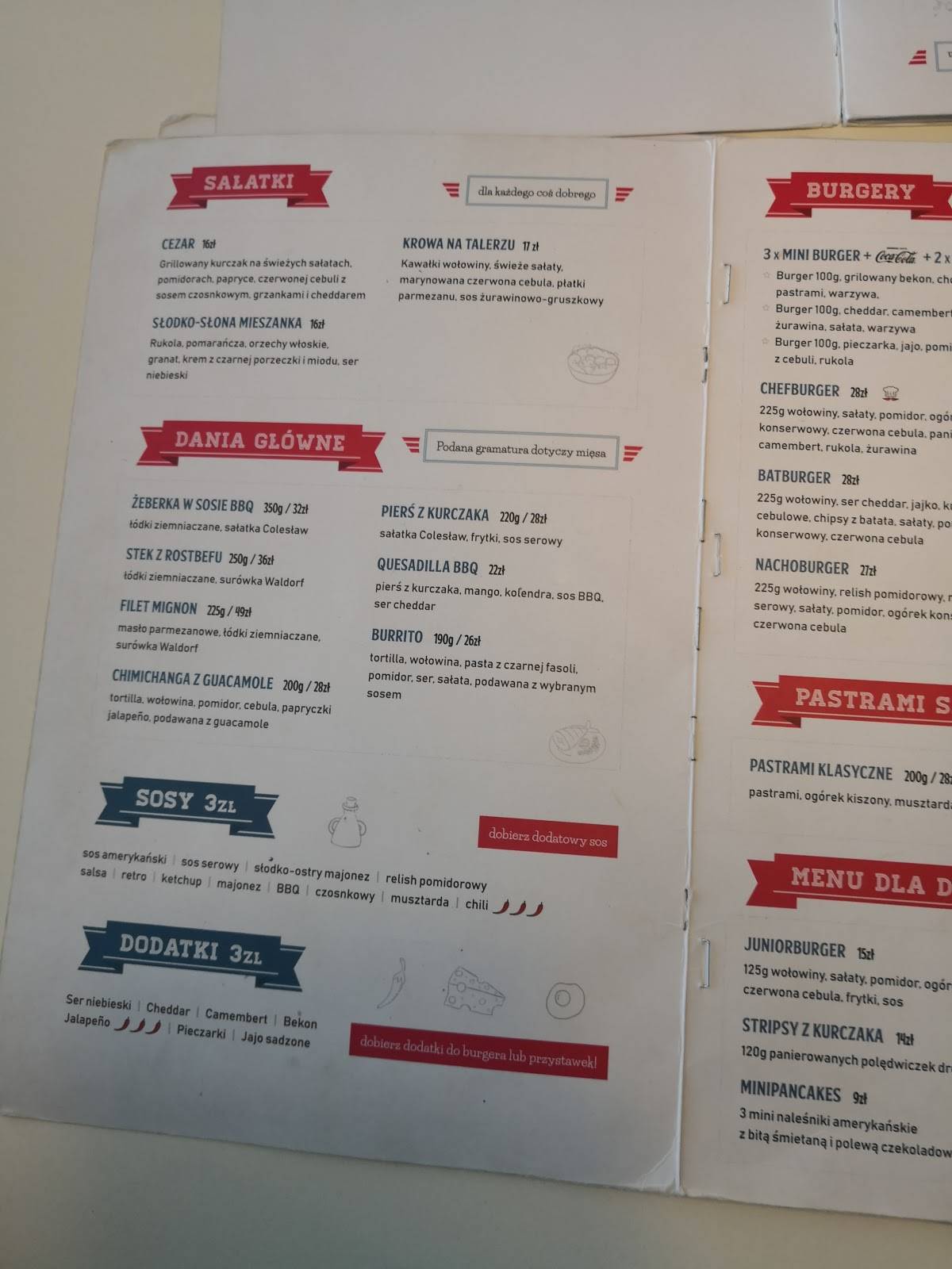 Menu at Retro Diner BBQ, Tychy