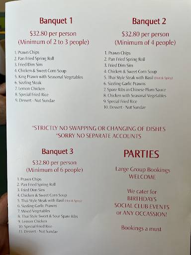 Menu at Rickshaw Inn Chinese Restaurant, Modbury North