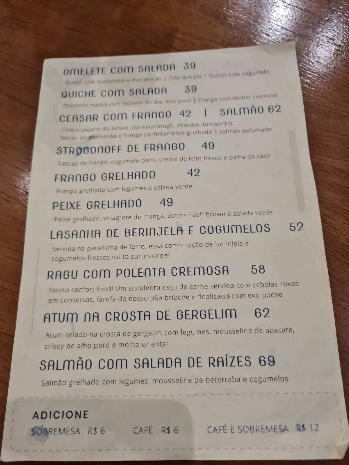 Menu em Café da Carol, Rio de Janeiro, R. Custódio Serrão