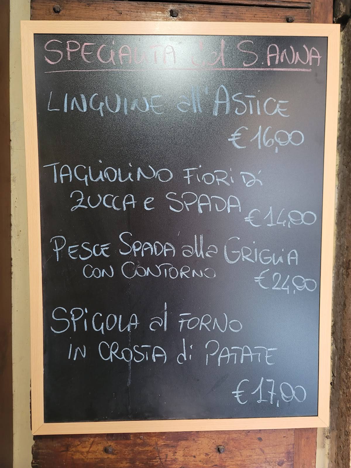 Menu da Ristorante Sant'anna, Roma, Via di S. Anna