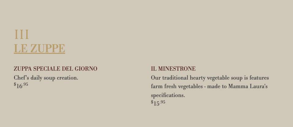 Menu at Ristorante Sotto Sotto restaurant, Toronto