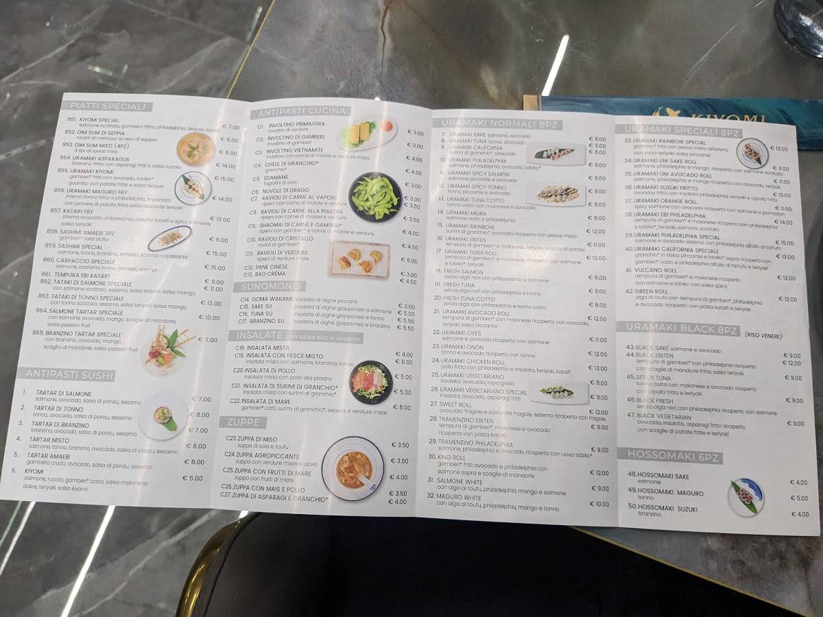 Speisekarte von Ristorante sushi Kiyomi, Fidenza