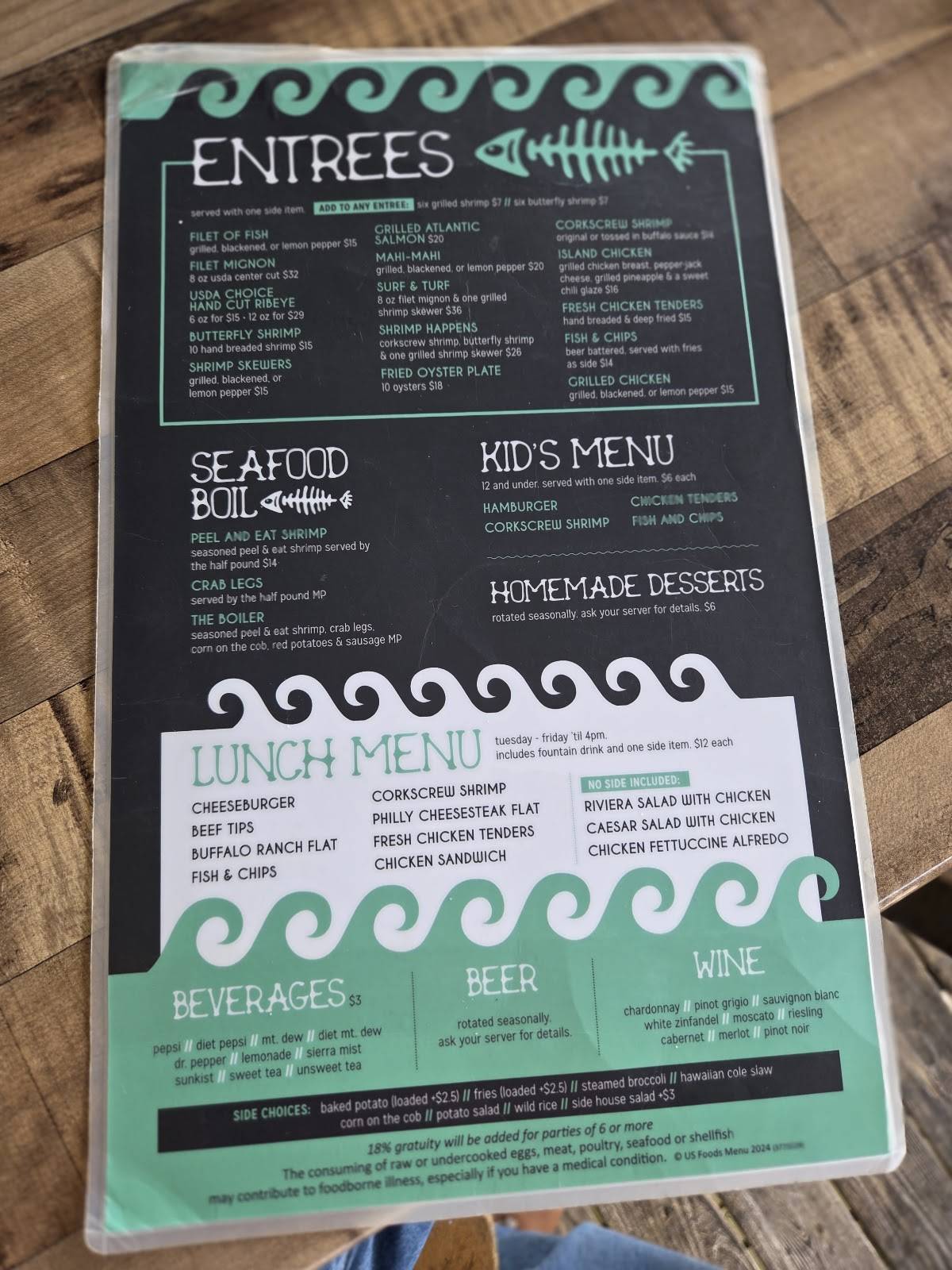 Menu at River Bottom Grille By Stanfield's steakhouse, Florence