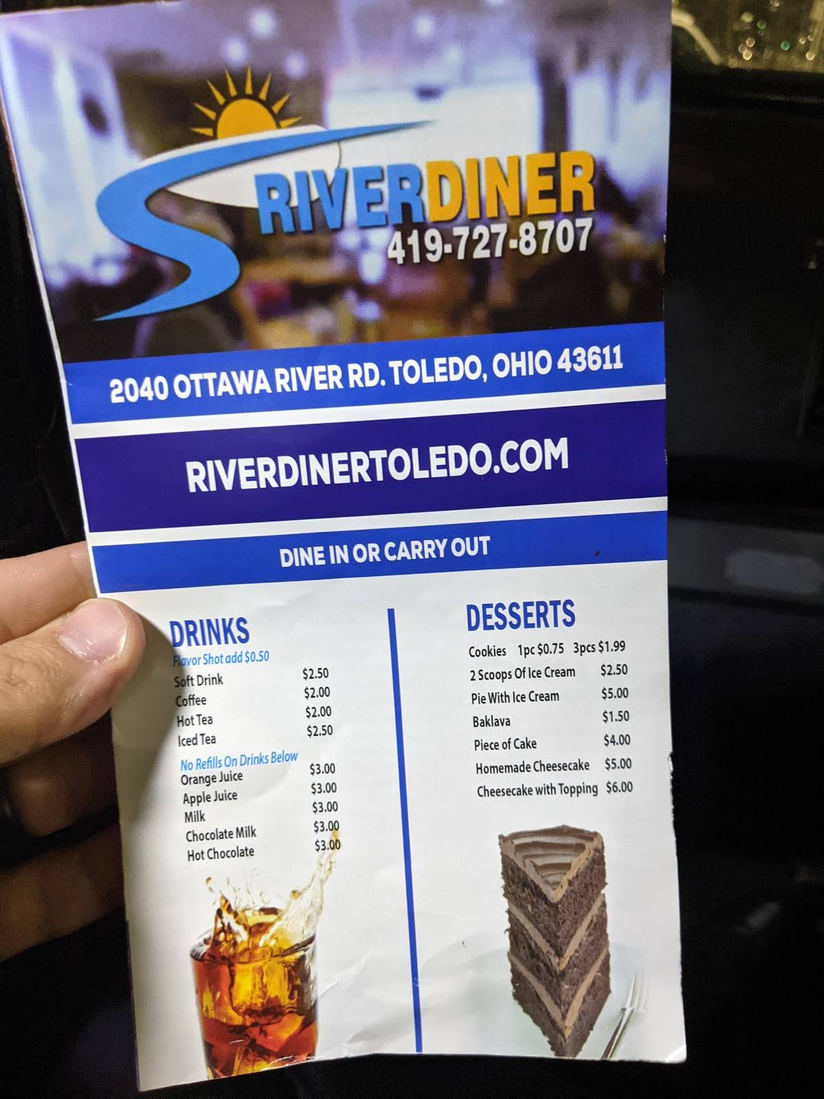Menu at River Diner restaurant, Toledo, Ottawa River Rd unit a unit a