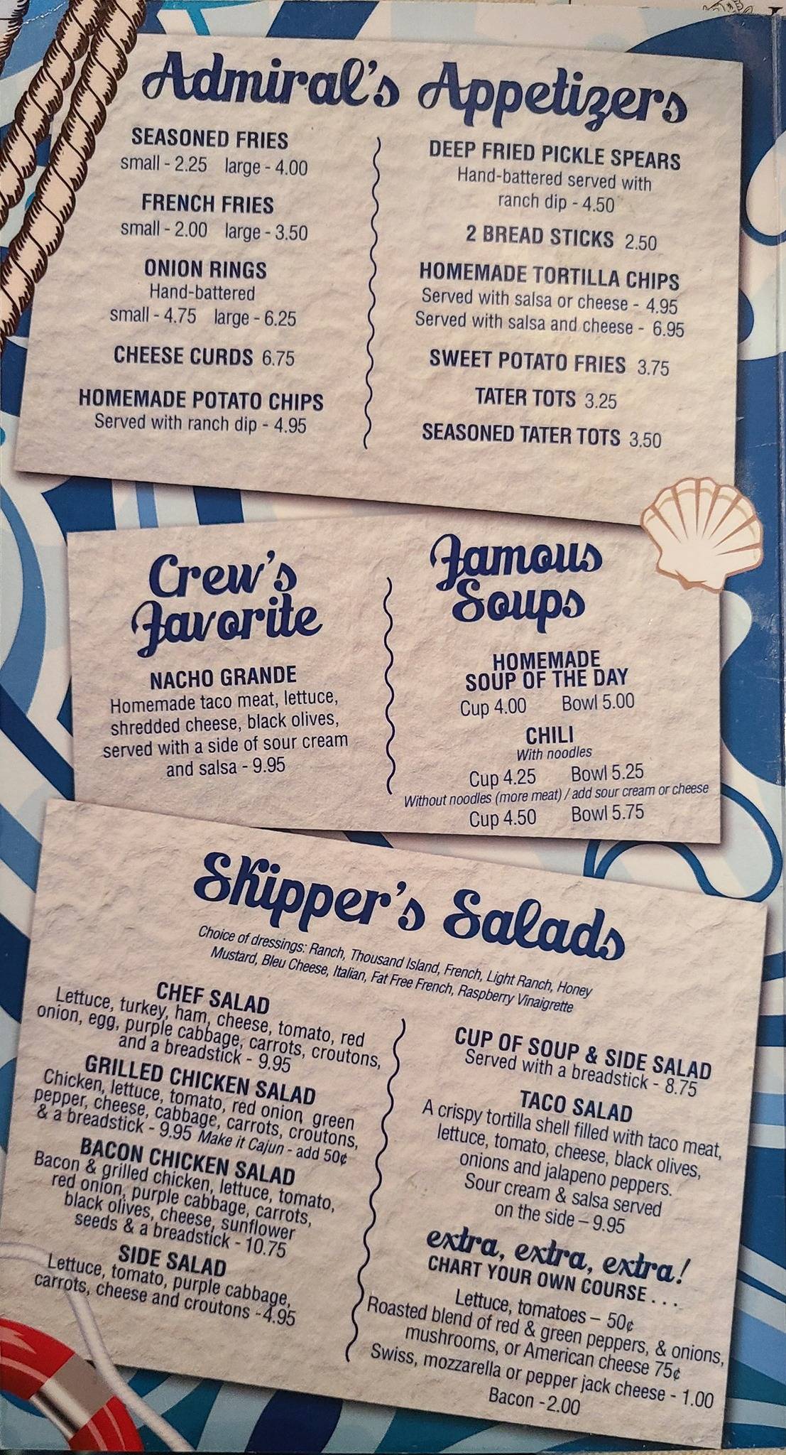 Menu at River Street Pier pub & bar, Green Bay