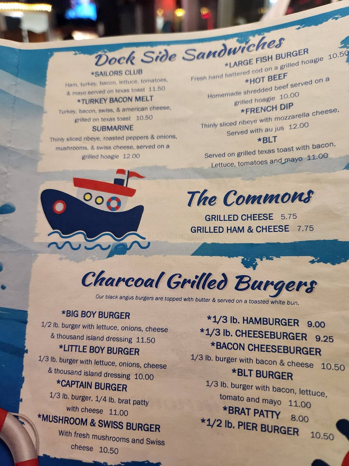 Menu at River Street Pier pub & bar, Green Bay