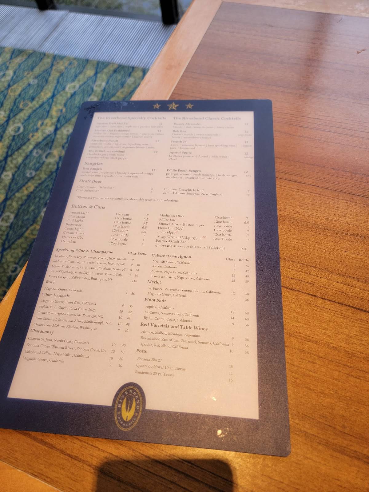 Menu at Riverbend Bar & Grill, Newton, Commonwealth Ave
