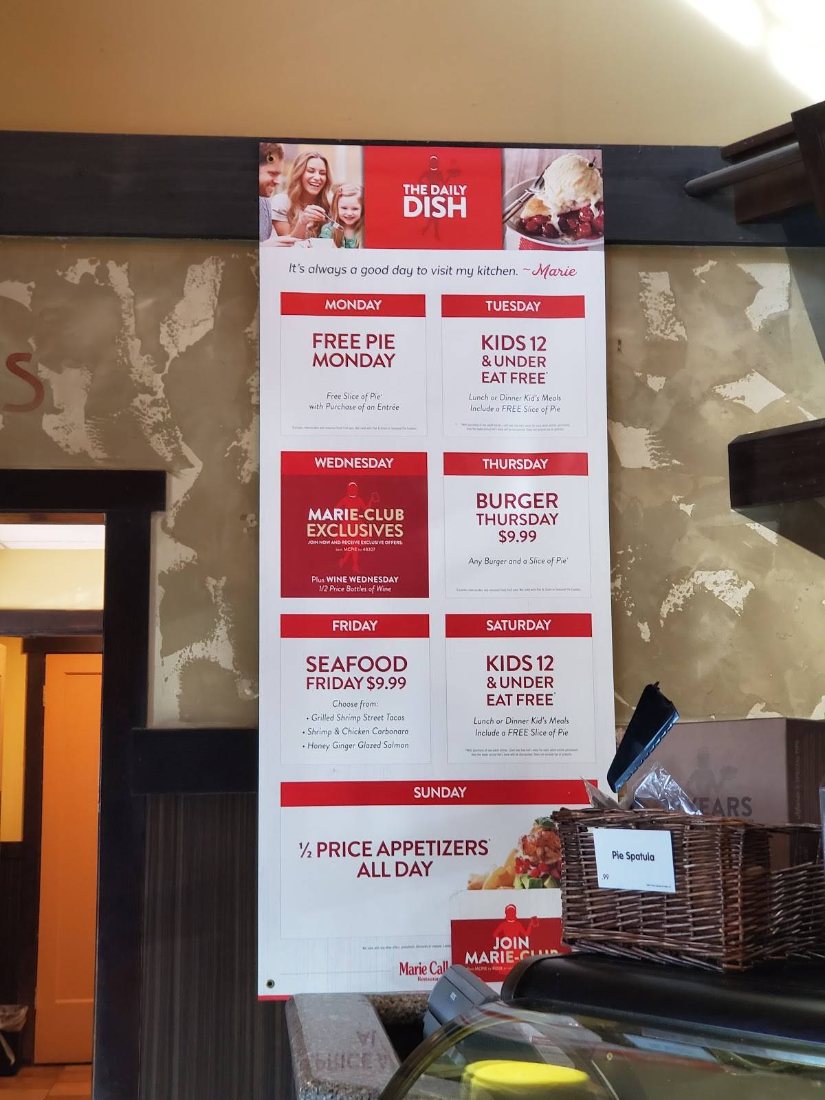 Menu at Marie Callender's Restaurant & Bakery, Riverside, Merrill Ave