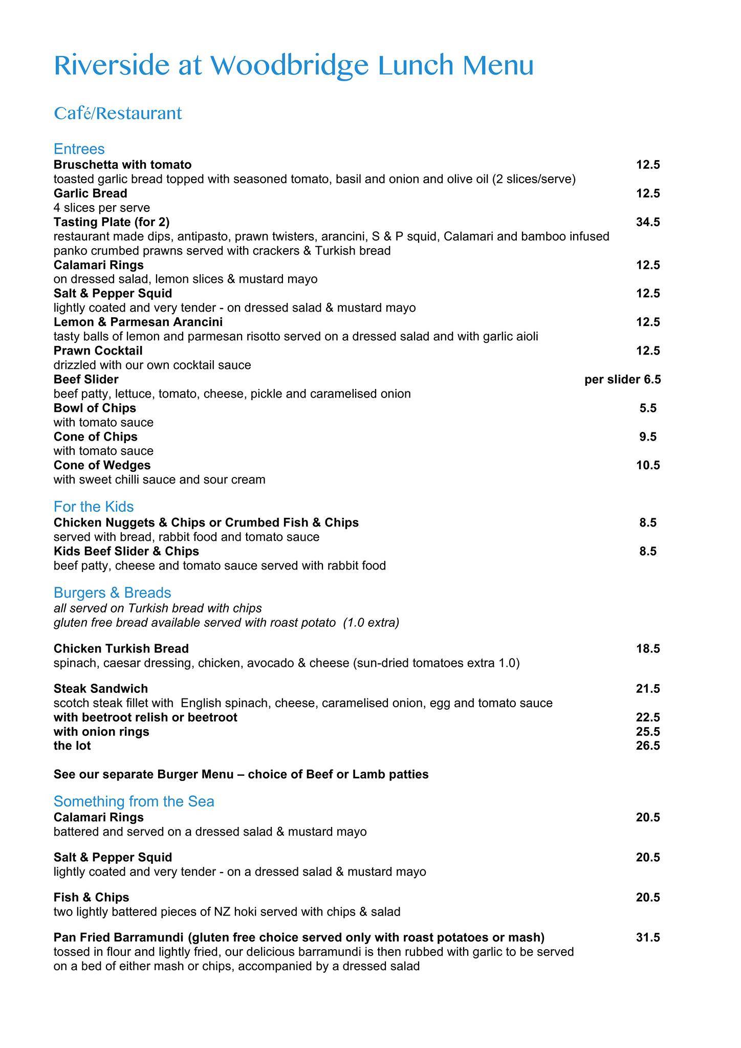 Menu at Riverside at Woodbridge cafe, Woodbridge