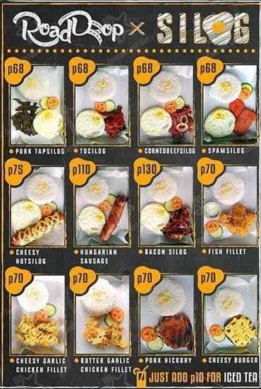 Menu at Road Drop, Manila