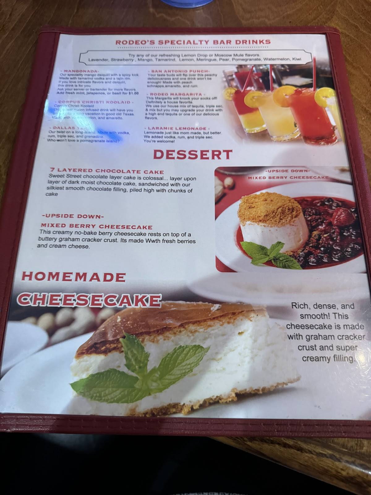 Menu at Rodeo Steakhouse & Grill, Roseburg