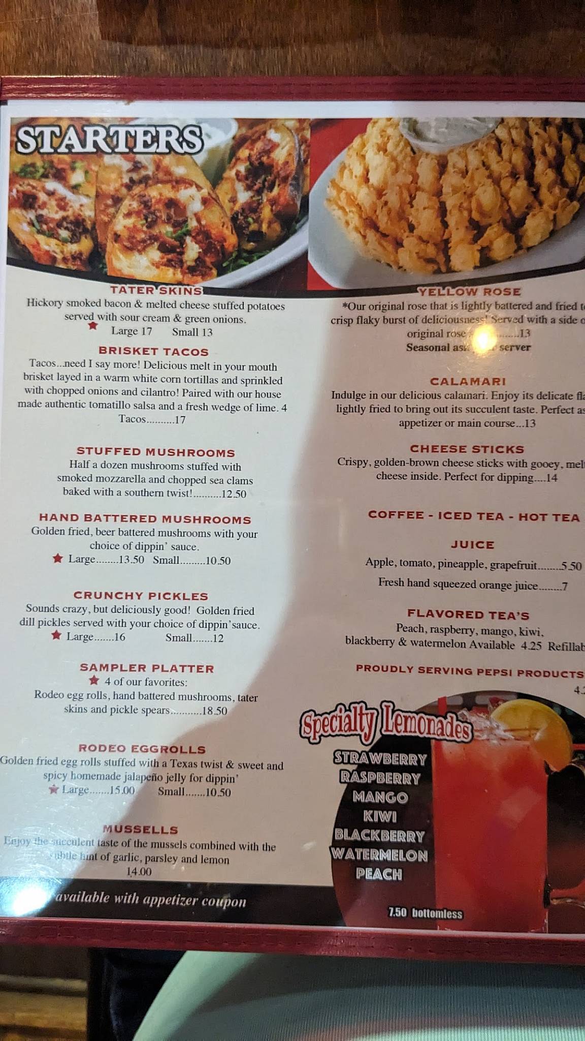 Menu at Rodeo Steakhouse & Grill, Roseburg