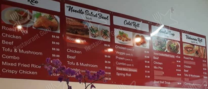 Menu at ROLLS 'N RICE restaurant, Adelaide