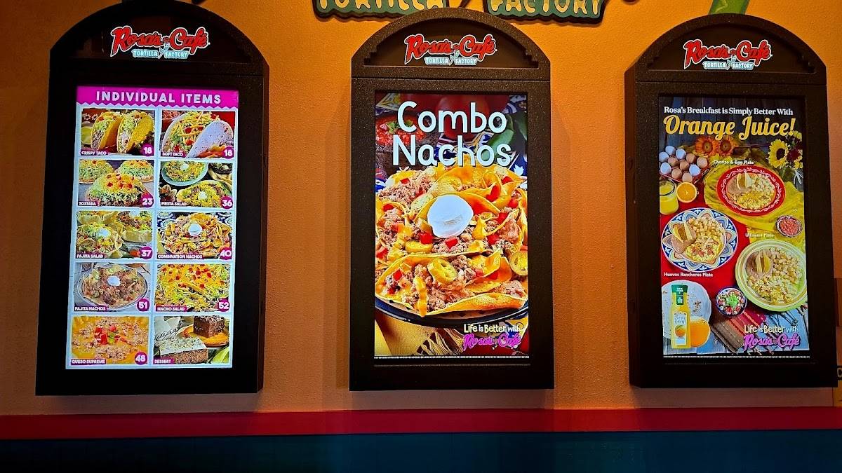 Menu at Rosa's Café & Tortilla Factory restaurant, Waco