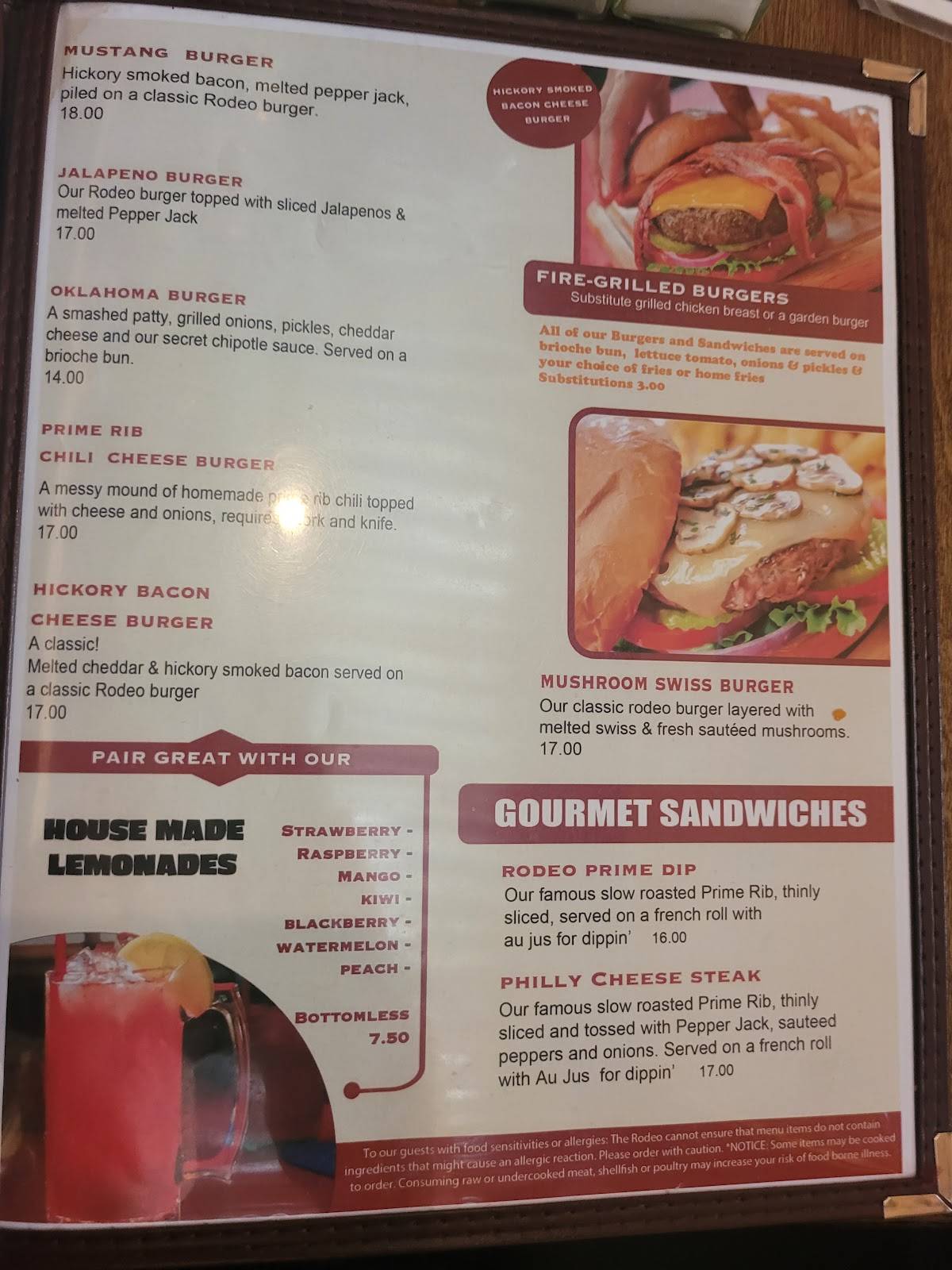 Menu at Rodeo Steakhouse & Grill, Roseburg