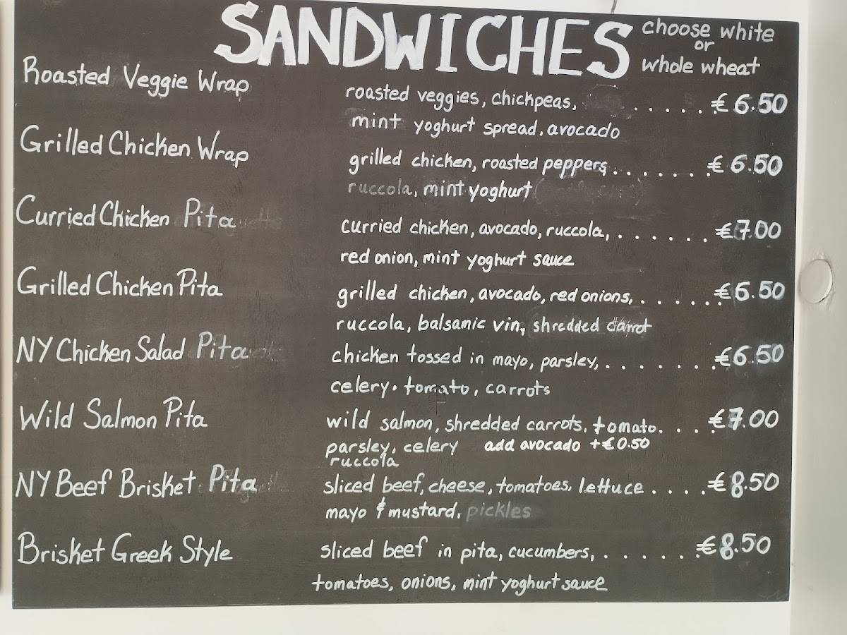 Menu at Rosie's Good To Go, Larnaca