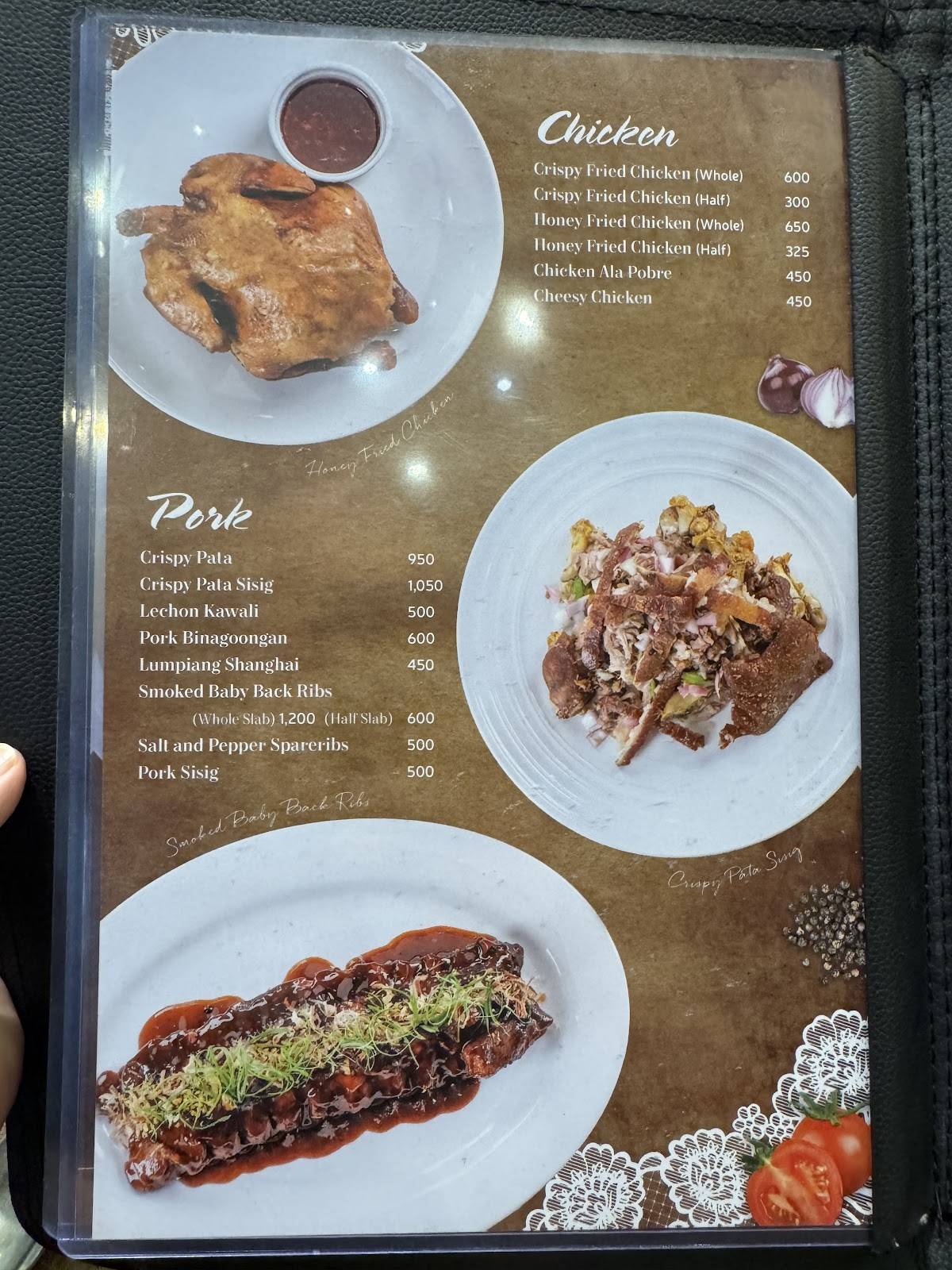 Menu at Rustica Angeles City, Pampanga restaurant, Angeles