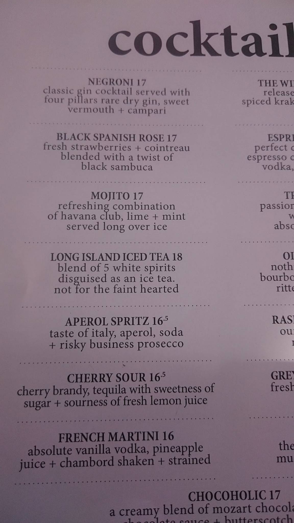 Menu at Rustico Rockingham restaurant, Rockingham