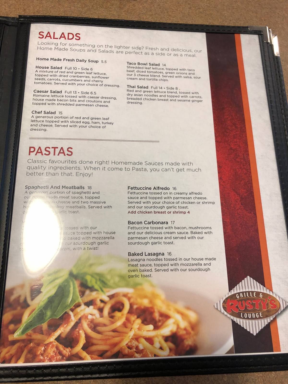 Menu at Rusty's Grille & Lounge pub & bar, Lloydminster