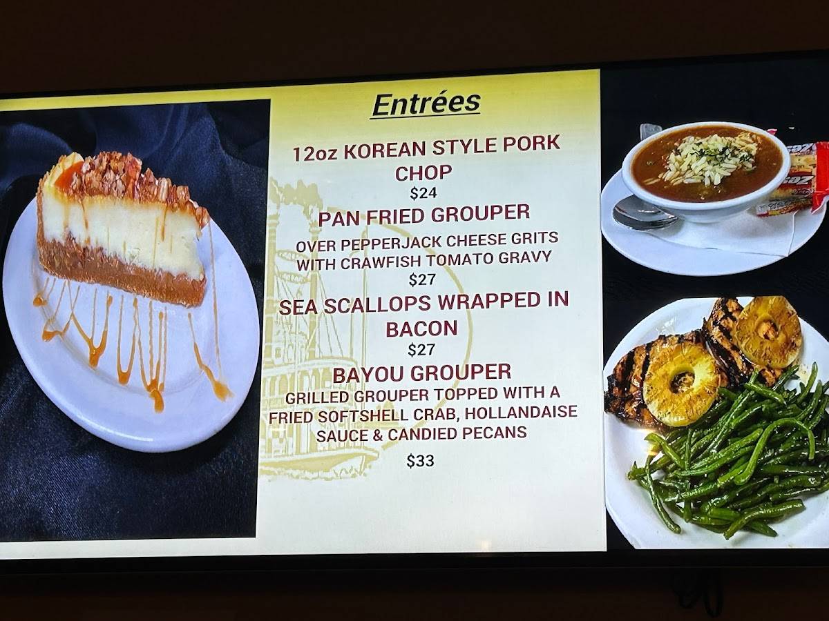 Menu at Rusty's Riverfront Grill restaurant, Vicksburg