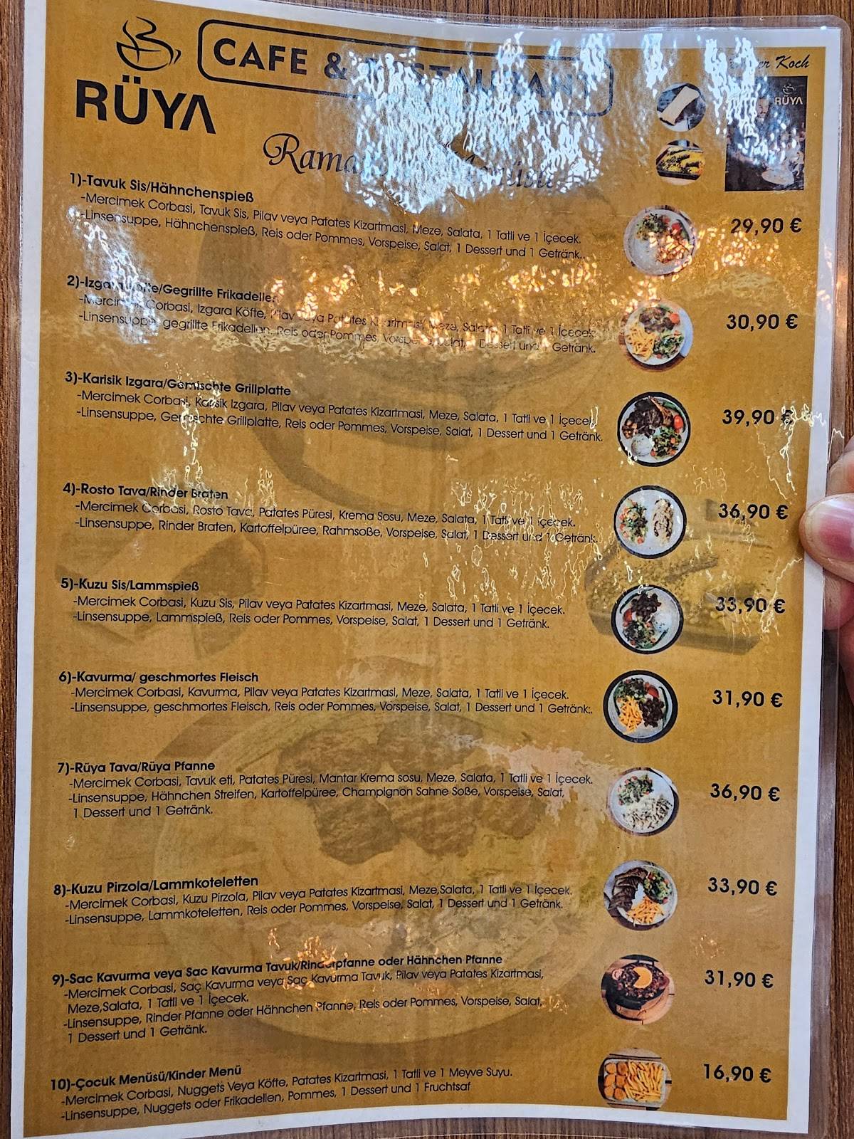 Speisekarte von Rüya Cafe & Restaurant, Duisburg