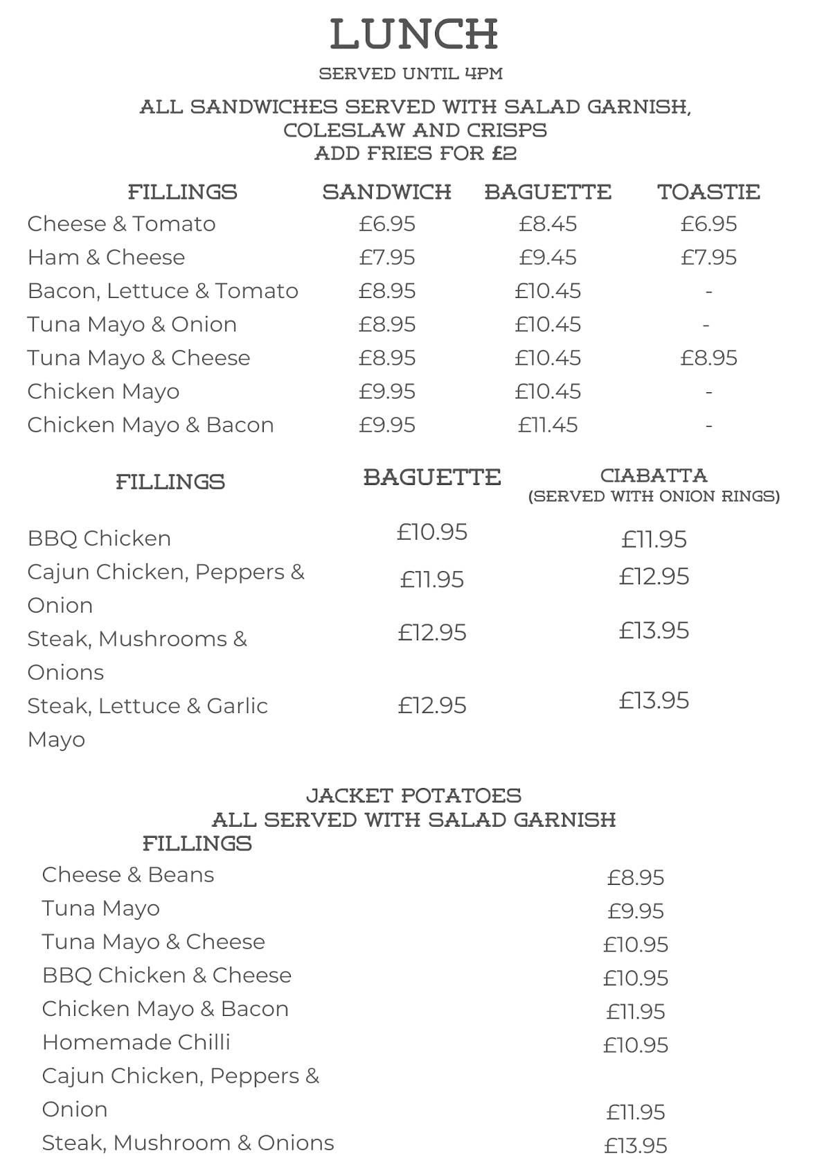Menu at The Alamo pub & bar, Ryde, 5 Esplanade