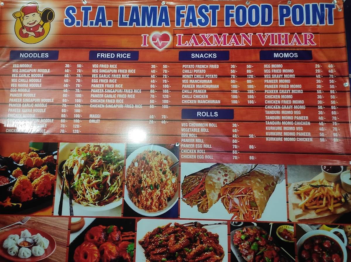 Menu at S.T.A Lama Fast Food Point, Gurugram