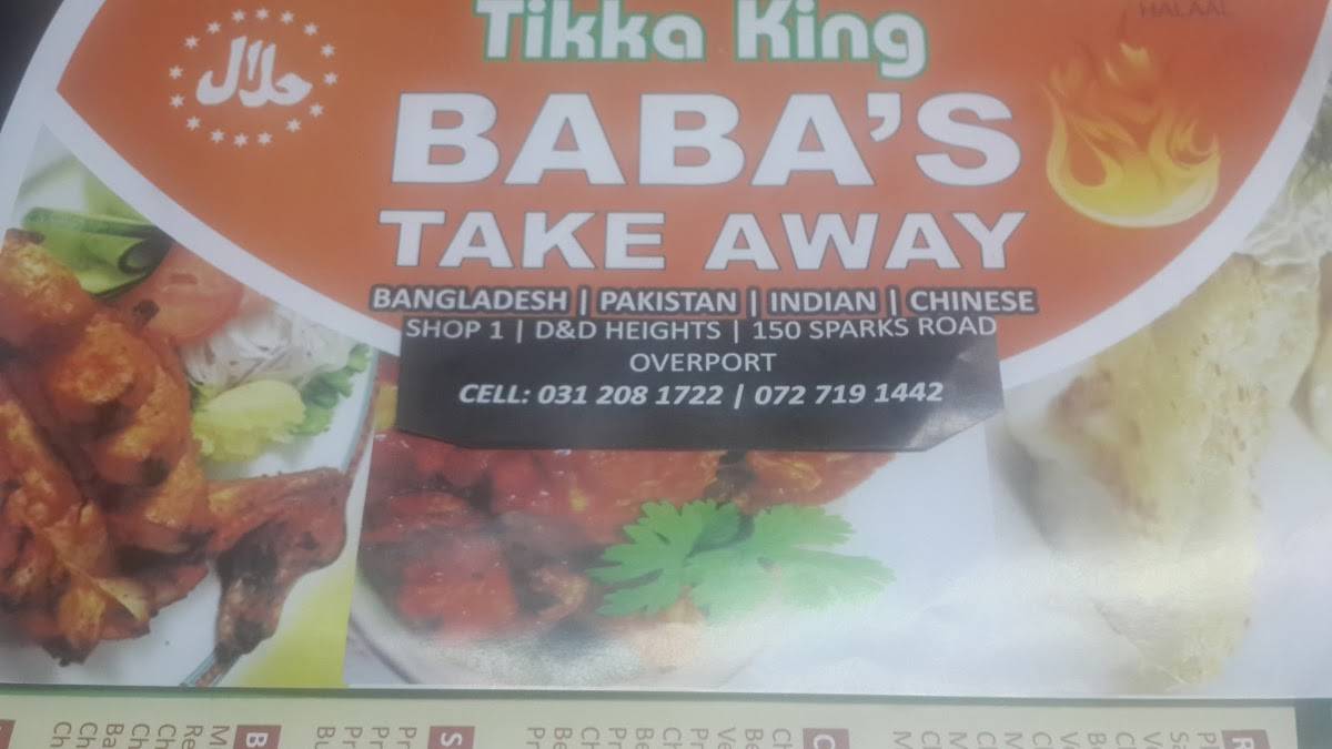 Menu at SA BABAS FAMILY RESTAURANT & TAKE AWAY, Durban
