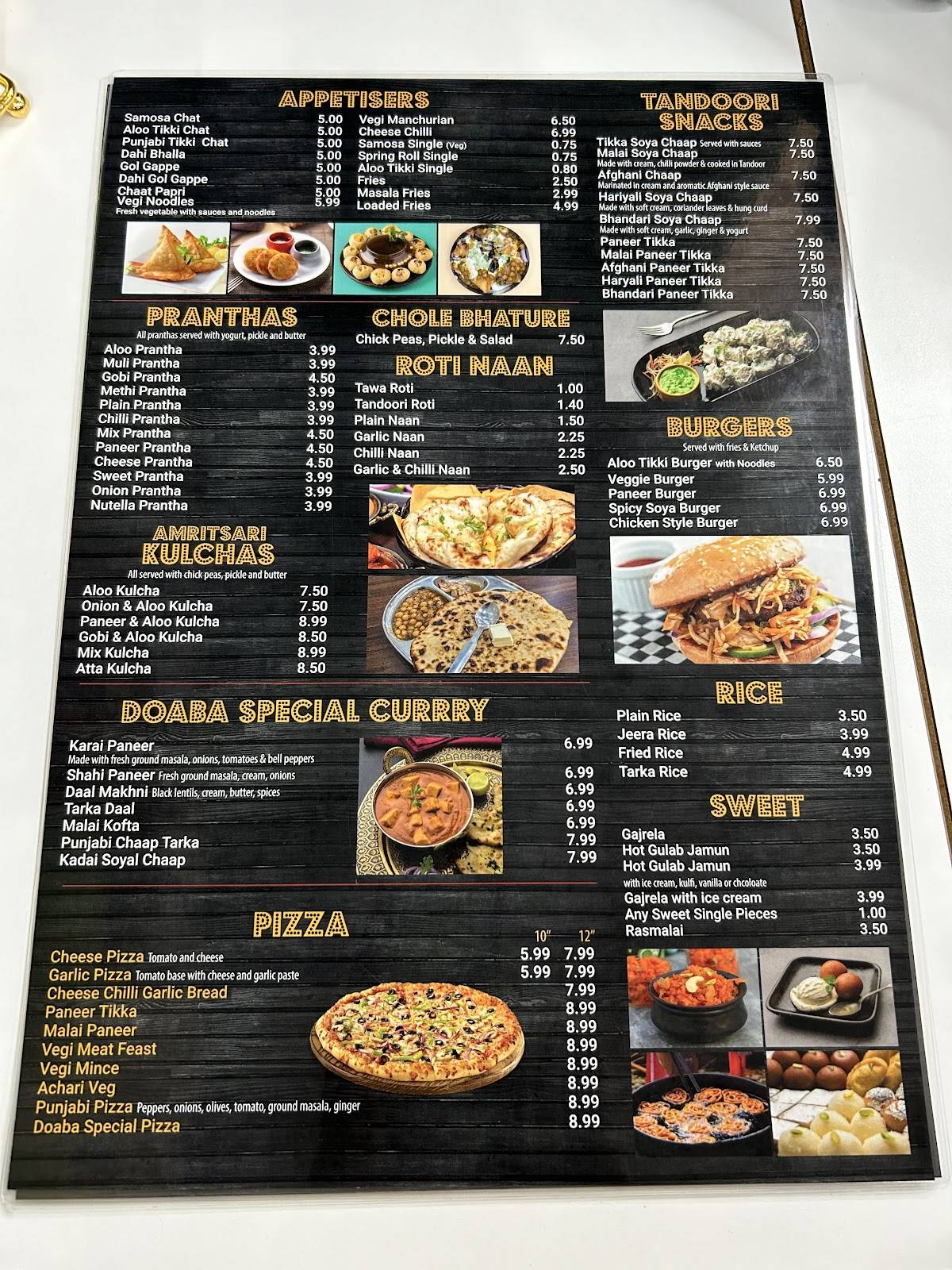 Menu at DOABA SWEET SHOP (DOABE WALE VEGITARIAN RESTAURANT), Newcastle ...