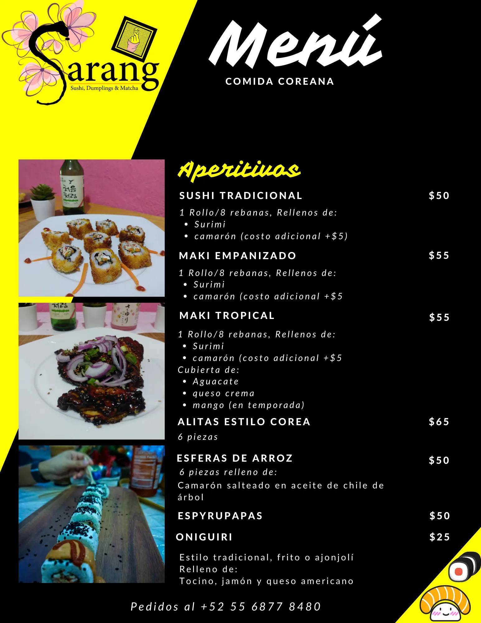 Menu at SARANG restaurant, Mapastepec