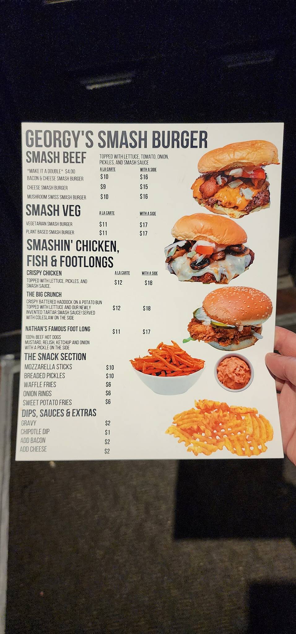 Menu at SMASH BURGER restaurant, Toronto