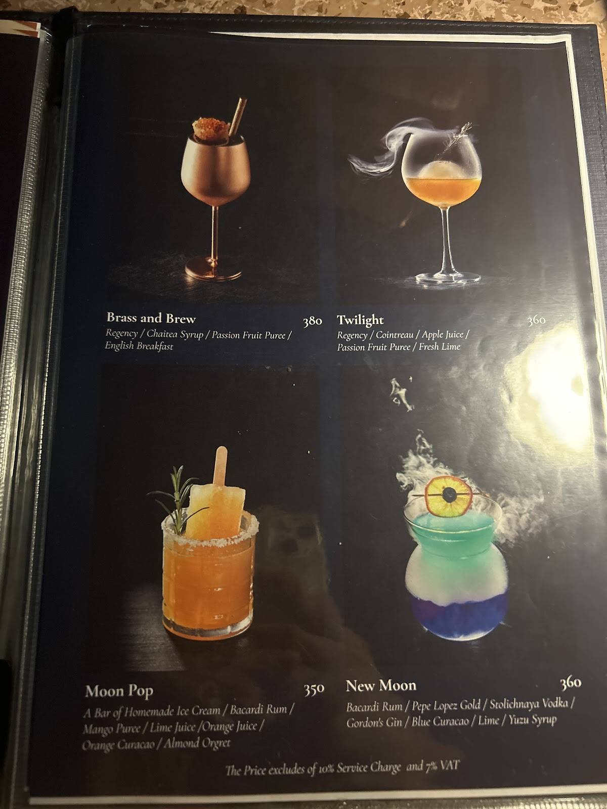 Menu at SOL & LUNA BKK restaurant, Bangkok