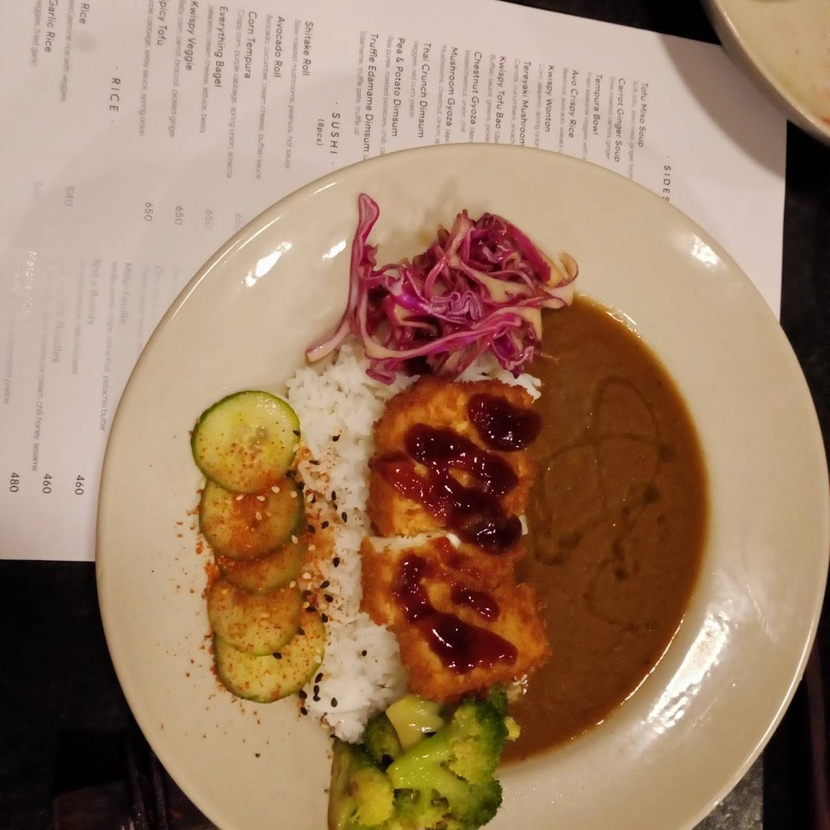Menu at Soy, Surat