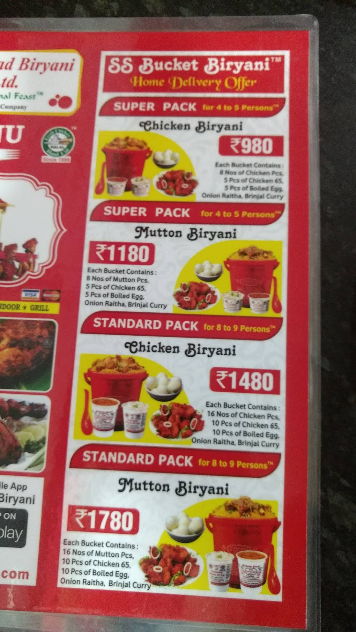 Menu at SS Hyderabad Biryani Irungattukottai, Sriperumbudur, No 57