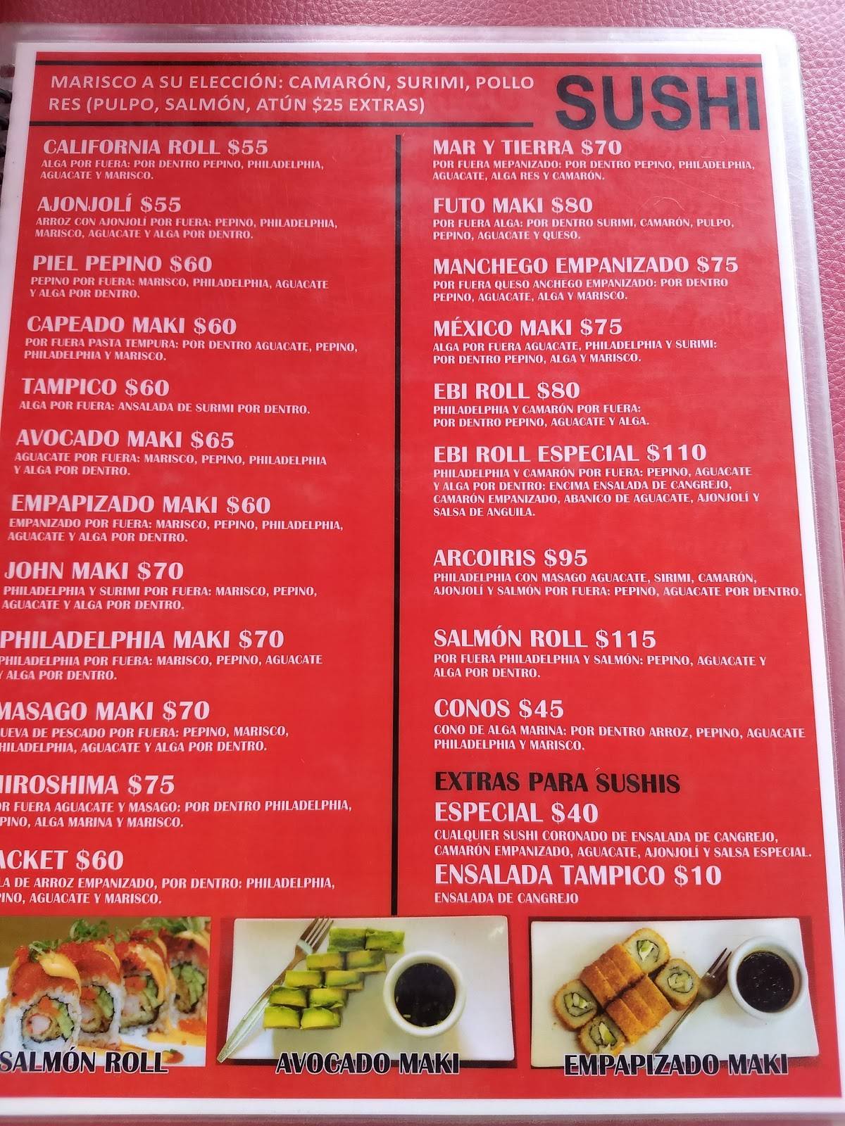 Carta del restaurante SUSHI-YAO, Zapopan, Av Copérnico 3280