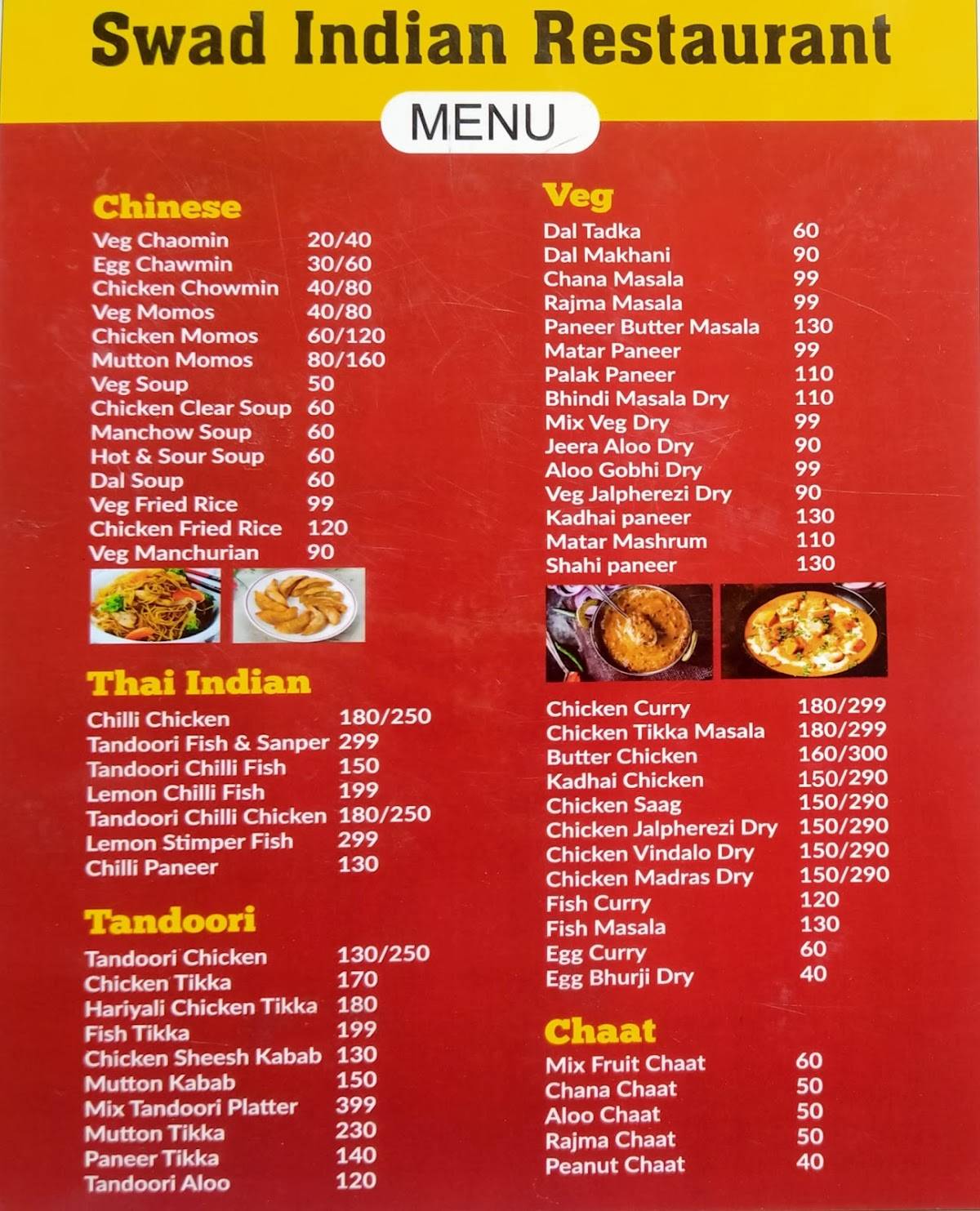 Menu at swad indian restaurant VEG & NON VEG, Dehradun