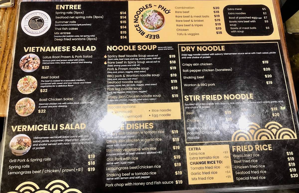 Menu at Saigon Taste - Vietnamese Eatery restaurant, Haymarket