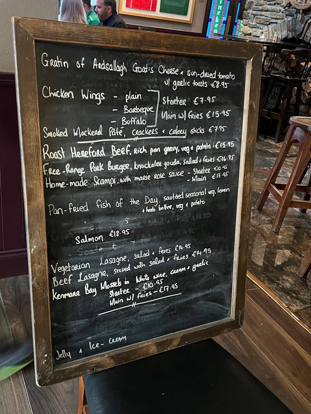 Menu at The Sailors Bar & Restaurant Kenmare, Kenmare, The Sailors Bar