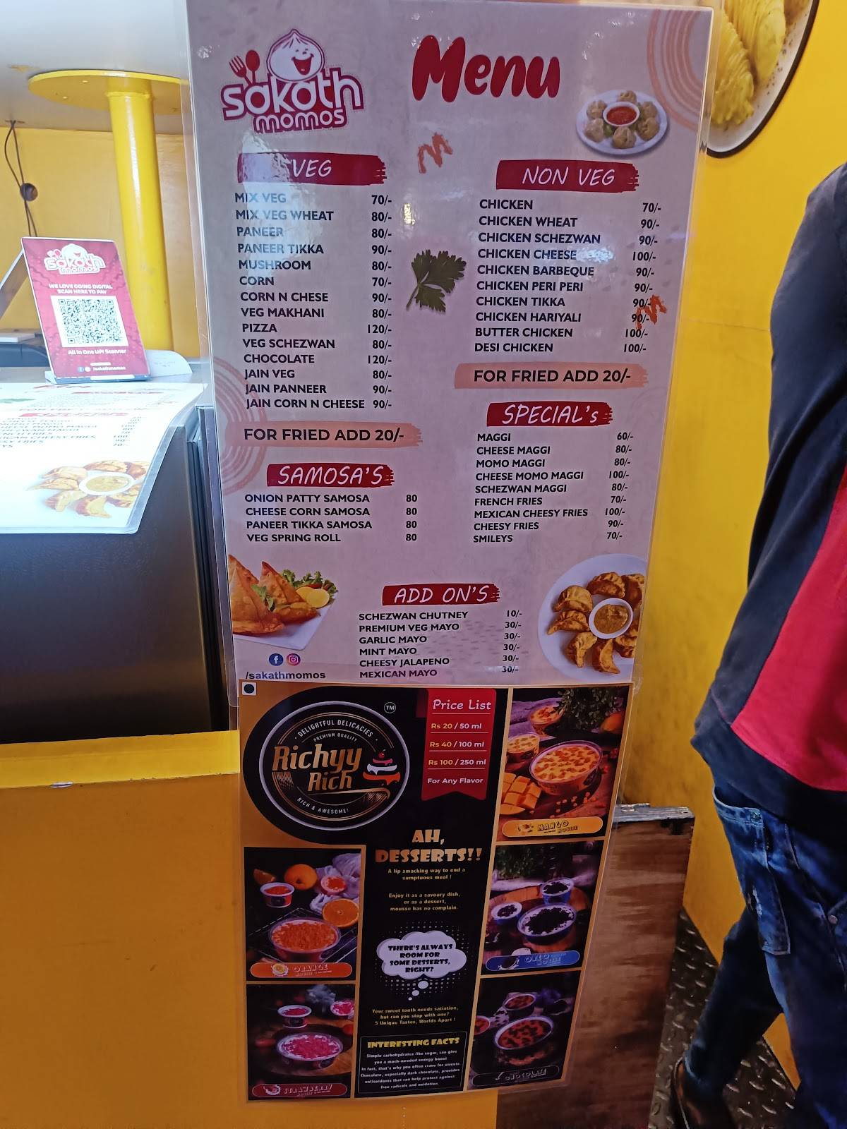 Menu at Sakath Momos - VV Puram, Bengaluru, 1