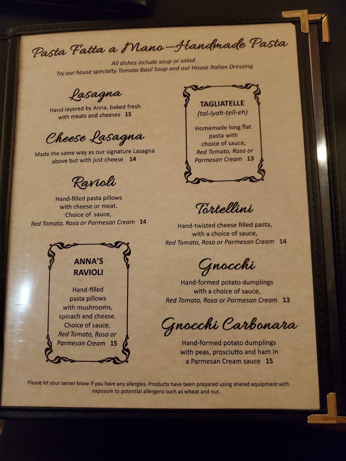 Menu at Salute Italian Restaurant, Racine, 314 Main St