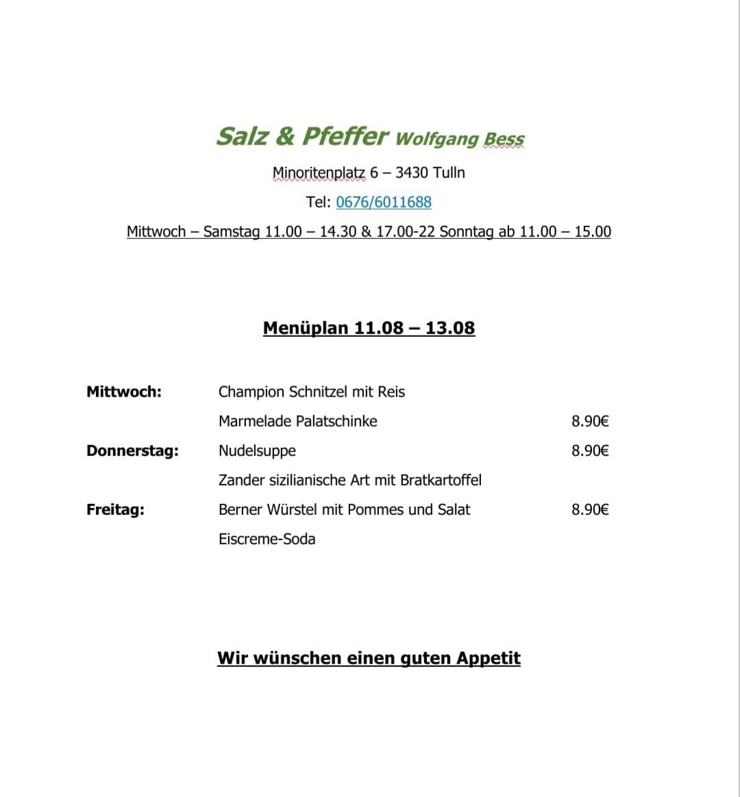 Menu Salz Pfeffer