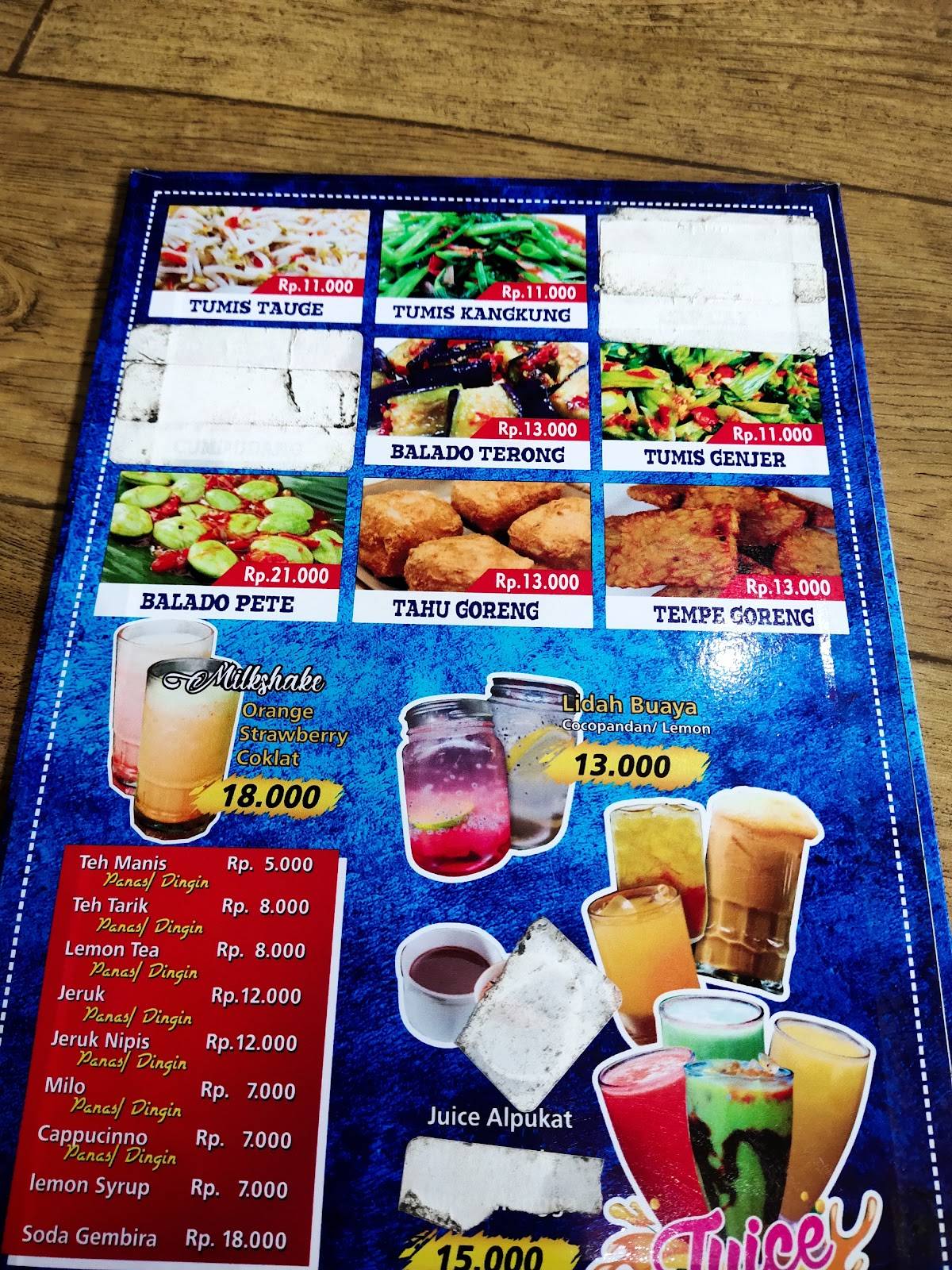 Menu at Sambal Lalap Dramaga restaurant, Bogor