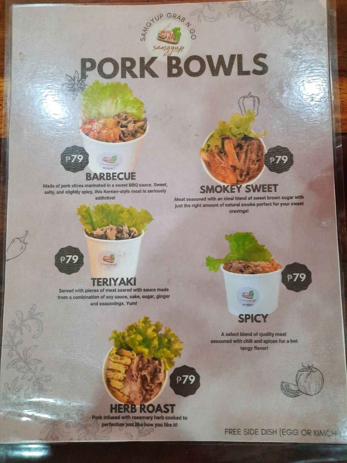 Menu at Samgyup Grab N Go Grand Master Mall Naga restaurant, Naga